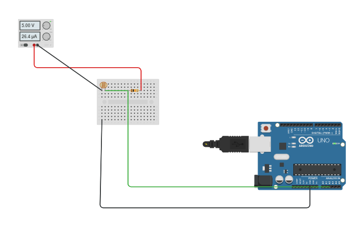Circuit design fotorresistencia | Tinkercad