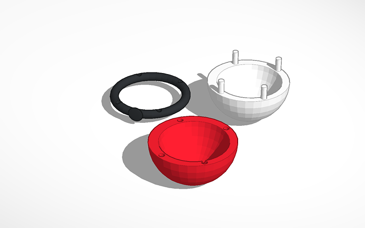 3D design Traditional Pokemon Pokeball in 3 Parts | Tinkercad