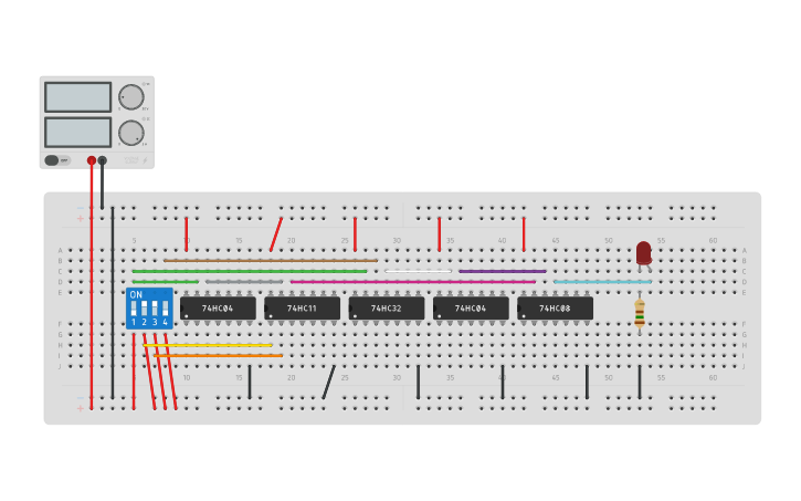 Circuit design Prática 2B | Tinkercad