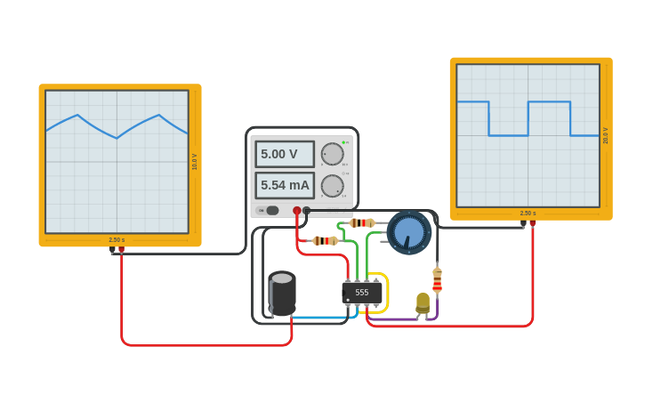 Circuit design Variable Period Astable 555 Timer - Tinkercad