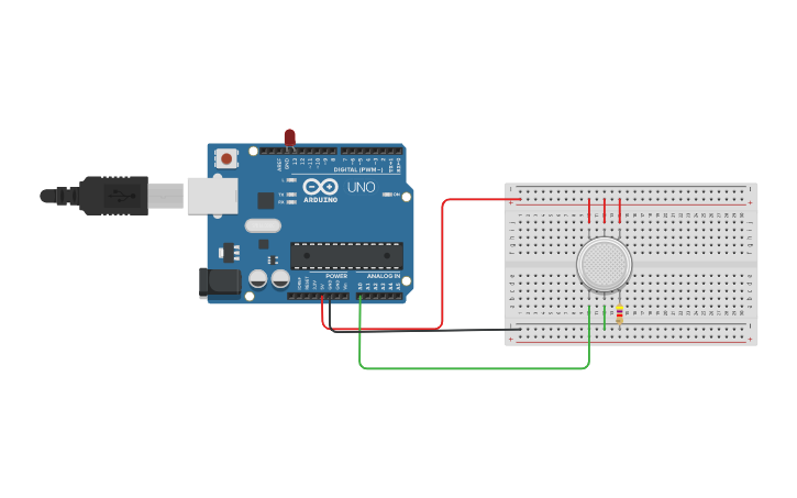 Circuit design Gas sensor - Tinkercad