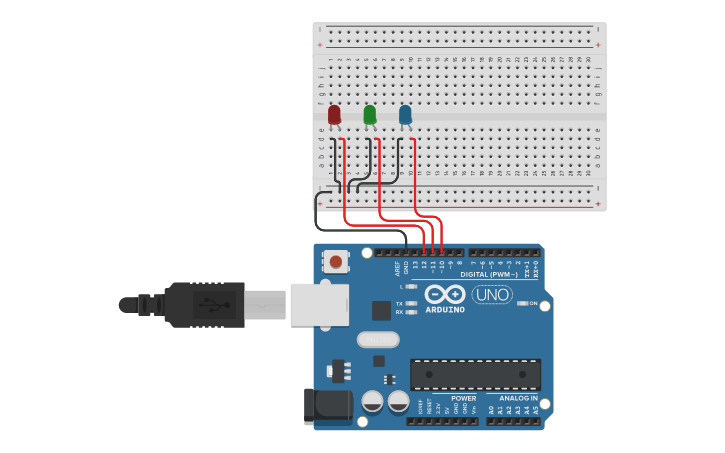 Circuit design XYZ Led test | Tinkercad