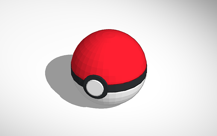 3D design pokeball - Tinkercad