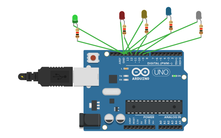 Circuit design GunTee - Tinkercad