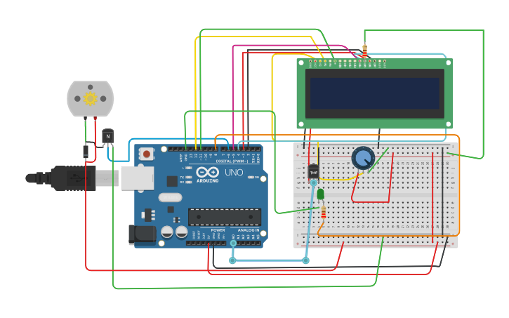 Circuit design Automatic room temperature controller - Tinkercad