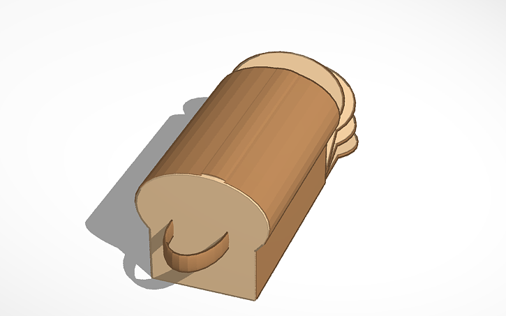 3d Design Sliced Bread Key Chain Tinkercad