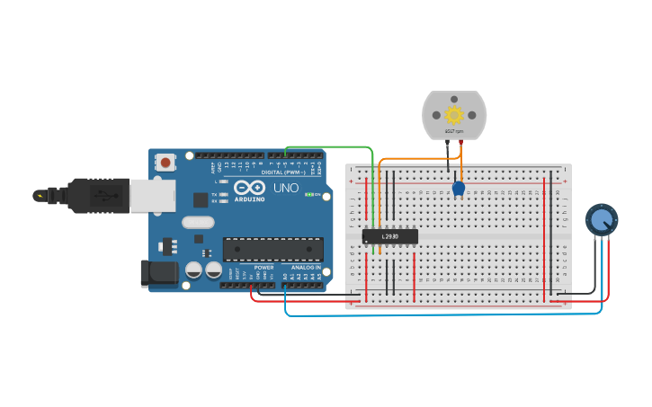 Circuit design Laboratory Activity #3: Controlling the Speed of A Motor - Tinkercad