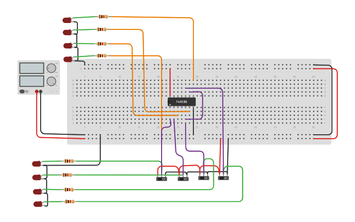 Circuit Design Ex 8 Binary To Gray Code Convertor Tinkercad