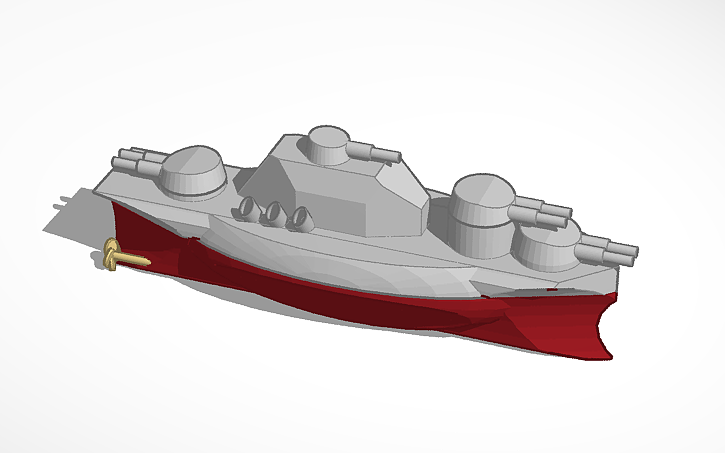 3D design Copy of Heavy cruiser ship - Tinkercad