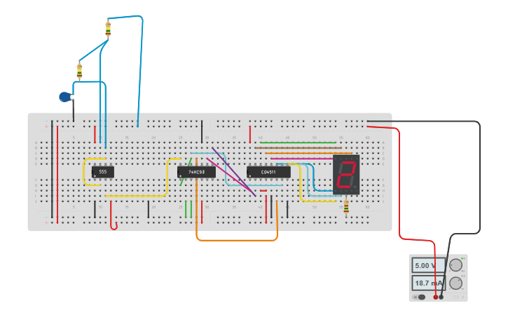 Circuit Design Decade Counter Tinkercad