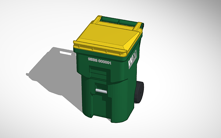 3D design Waste Management 95 Gallon Rehrig EnviroGuard recycle cart ...