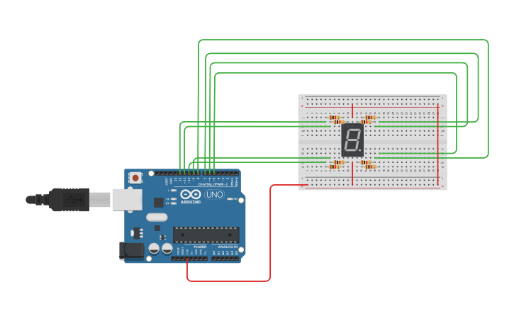 Circuit design Countdown from 9 to 0 - Tinkercad