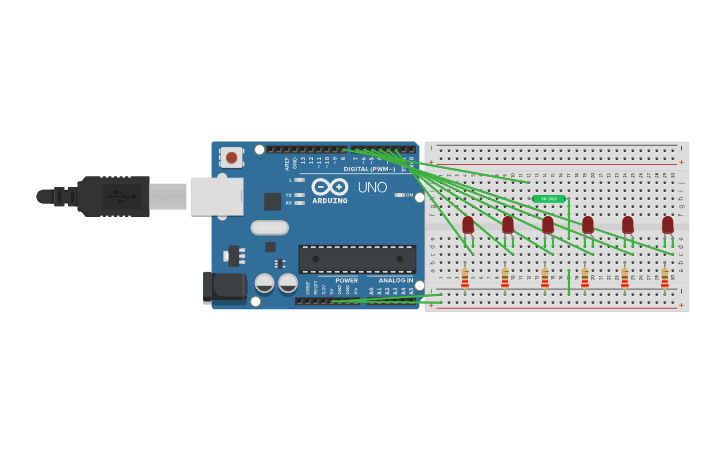 Circuit design digital hourglass - Tinkercad