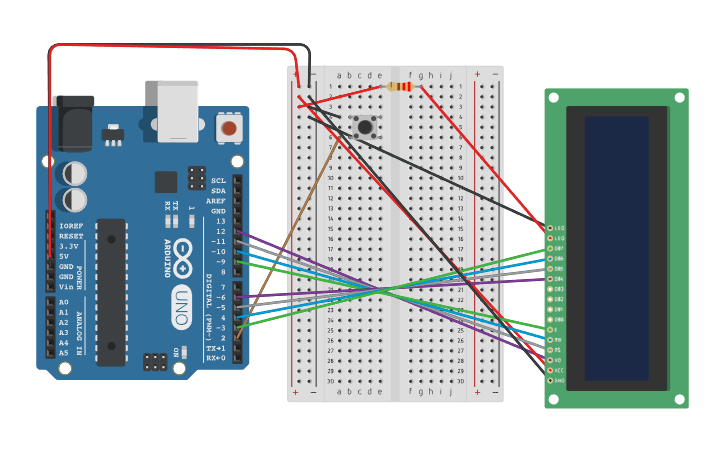 Circuit design Google Dinosaur on Arduino - Tinkercad
