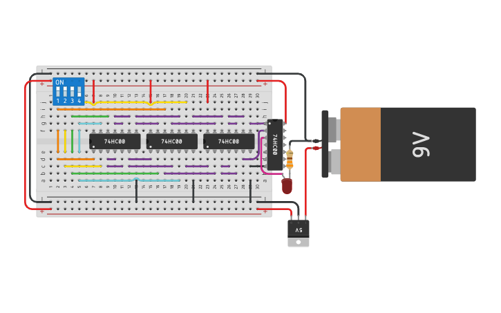 Circuit design Majority Logic | Tinkercad