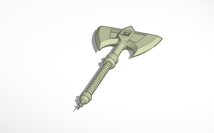 3D design double blade viking axe - Tinkercad