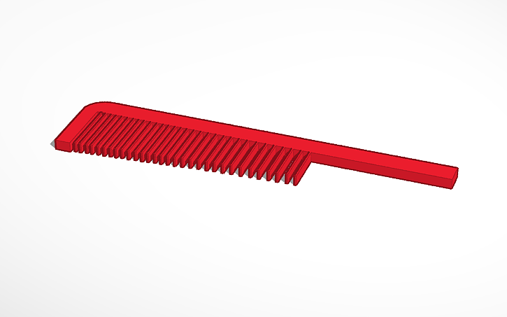 3D design Hair comb - Tinkercad