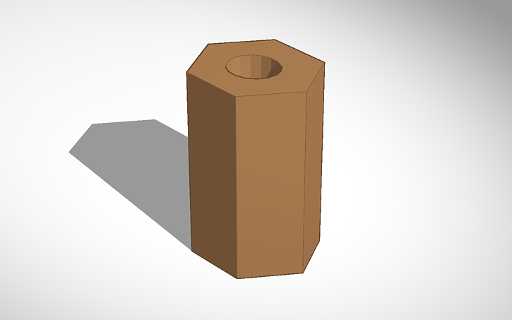 3D design lange moer M8 zonder draad! | Tinkercad