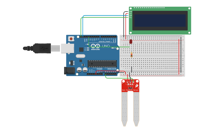 Circuit design 5.6.3.1.Reading from the rain sensor on an I2C LCD ...