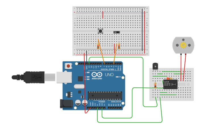 Circuit design Arduino y Rele - Tinkercad
