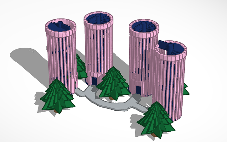 3D design Castle towers - Tinkercad