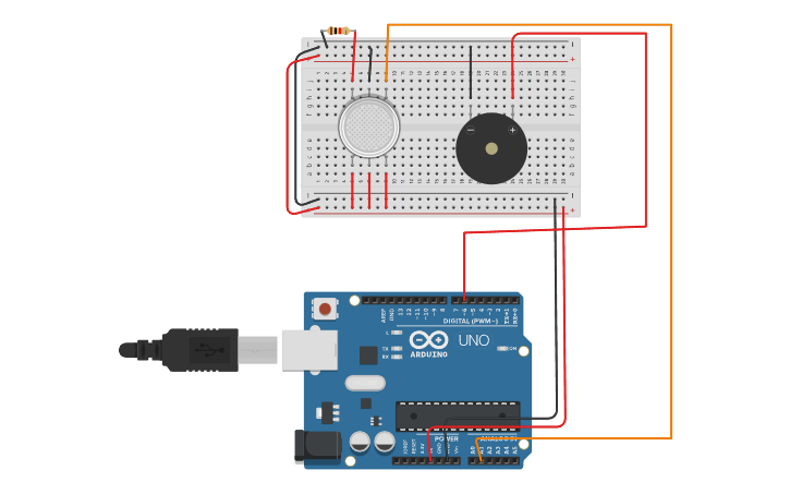 Circuit Design Air Quality Sensing System Tinkercad