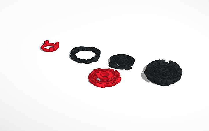 3D design Beyblade Burst Dread Phoenix P4 with level chip - Tinkercad