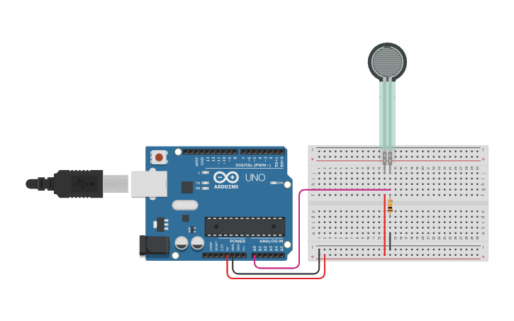 Circuit Design Force Sensor Approximate Conversion To Newtons Tinkercad 6369