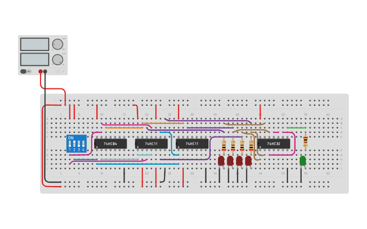 Circuit design MUX 4X1 | Tinkercad