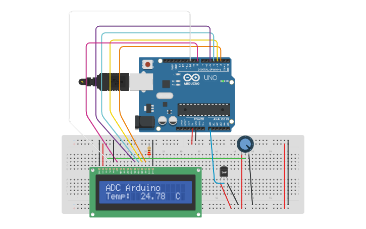 Circuit design Sensor Practica | Tinkercad