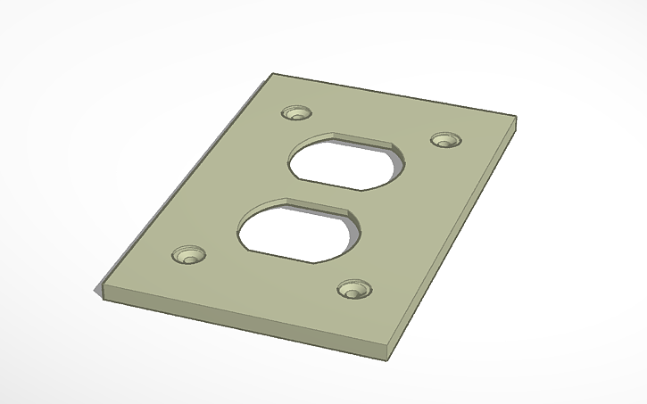 3D design Outlet Box Cover - Tinkercad