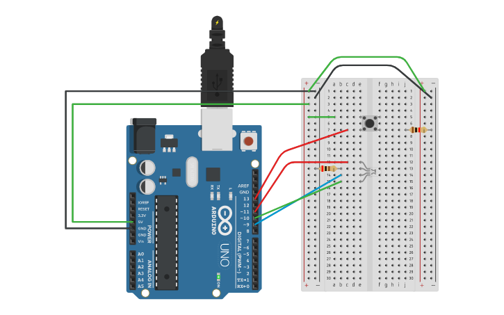 Circuit design boton - Tinkercad