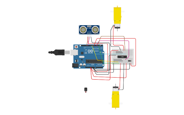 Circuit Design Obstacle Avoidance Robot Internship Project 2 Tinkercad