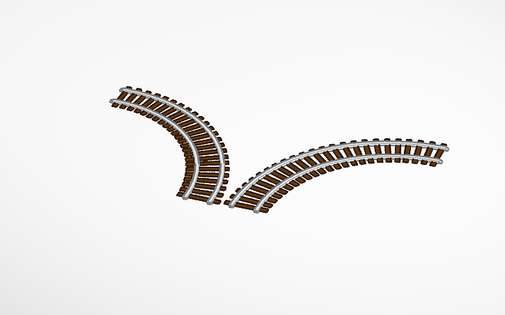 3D design bending railroad track - Tinkercad