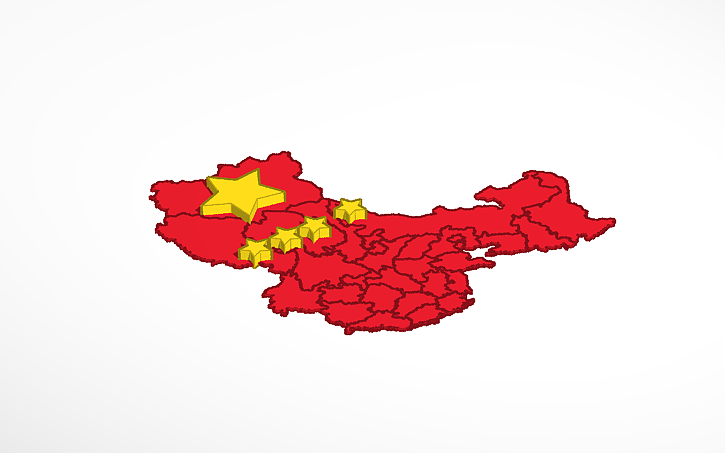 3D design Chinese Map - Tinkercad