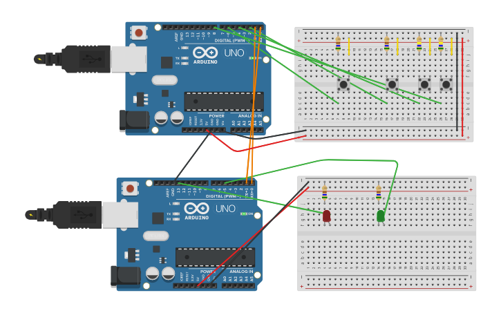 Circuit design Morse code with special signs - Tinkercad