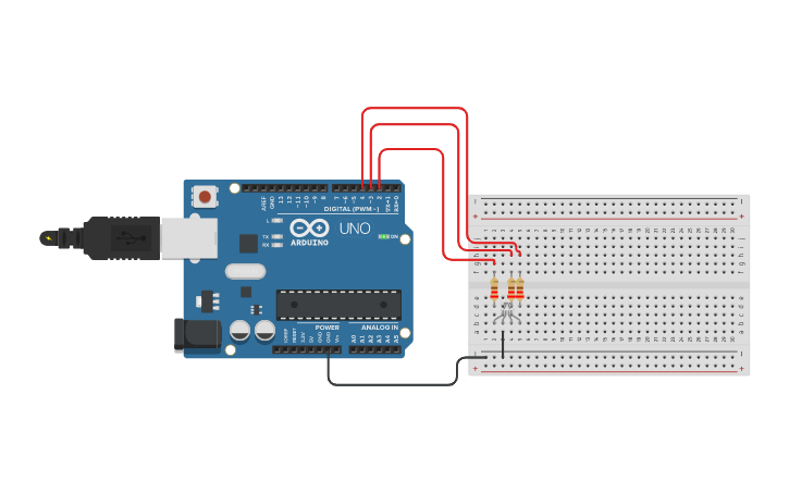 Circuit design Common Cathode RGB LED | Tinkercad