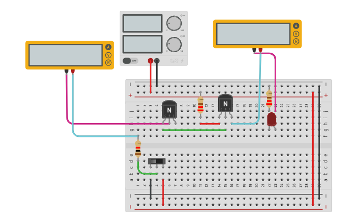 Circuit design Buffer NPN Transistor - Tinkercad