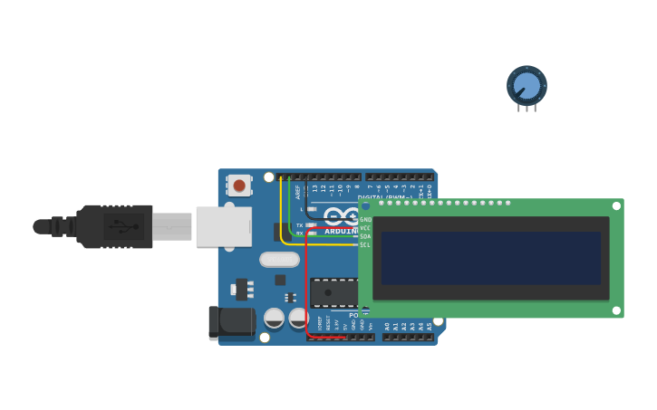 Circuit design LCD Scroll - Tinkercad