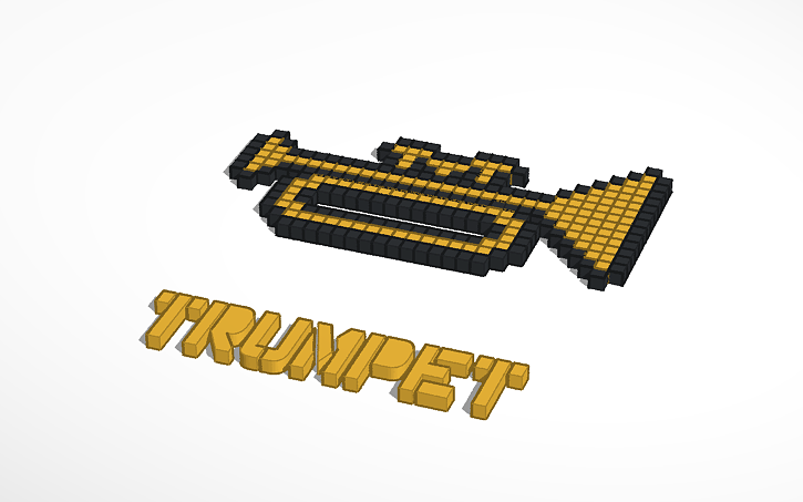3D design Trumpet pixel art - Tinkercad