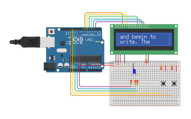 Circuit design Multi-Choice Text Adventure Game - Tinkercad