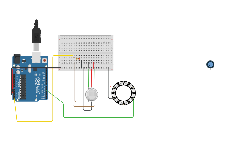 Circuit design Alcohol Detection - Tinkercad