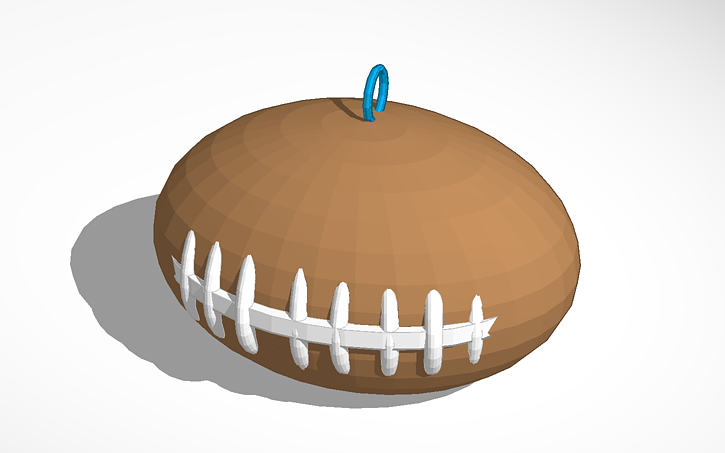 3D design beast football keychain - Tinkercad