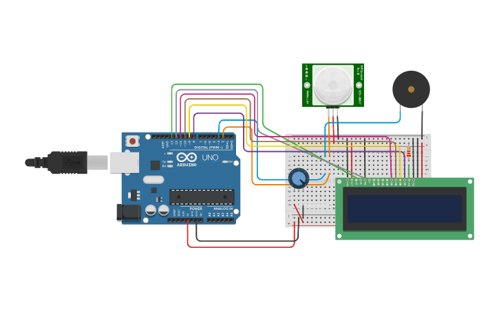 Circuit design Sensor de movimiento - Tinkercad