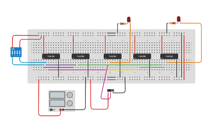 Circuit design Binary Full Adder - Tinkercad