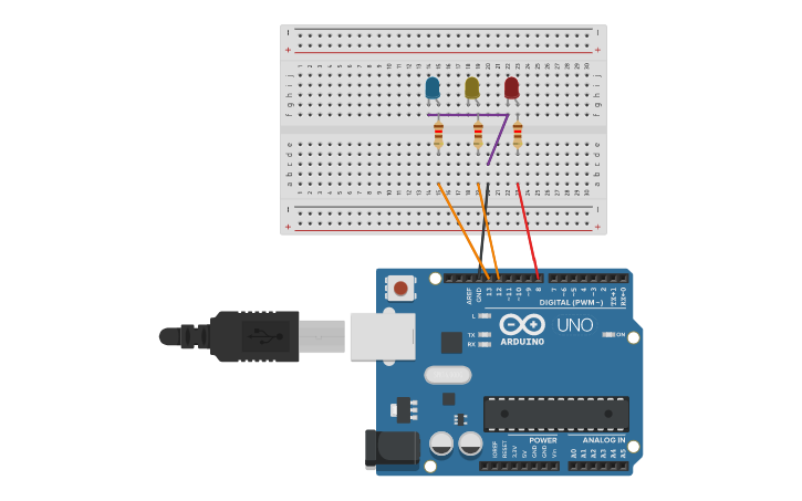 Circuit design sequencia de led(Arduino) - Tinkercad