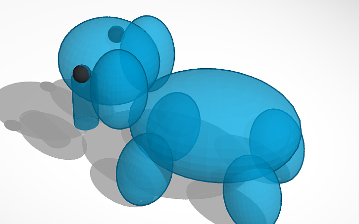 3D design glass elephant - Tinkercad