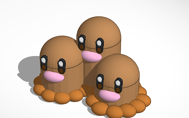 3D design Pokemon: Dugtrio - Tinkercad