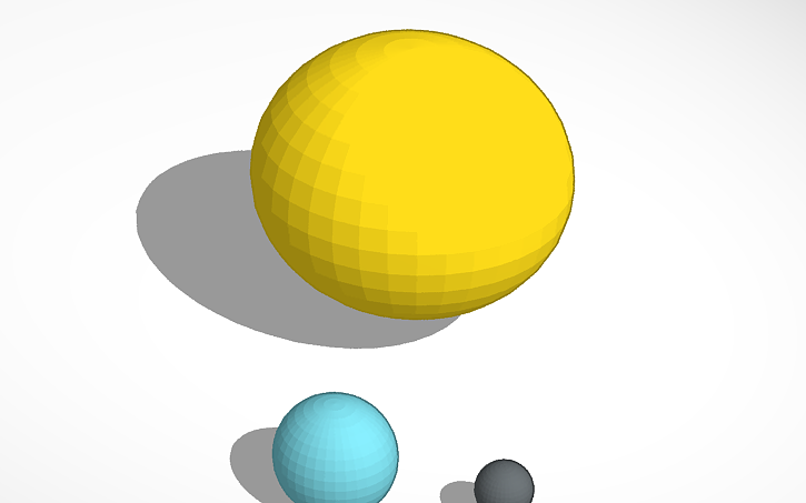 3D design The earth and the sun - Tinkercad