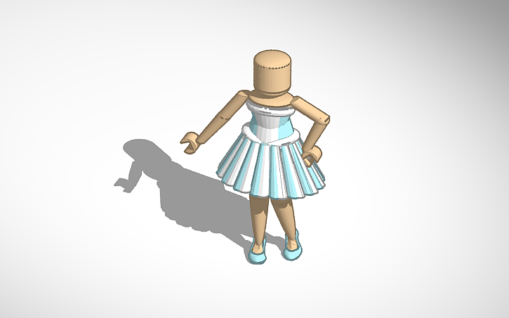 3D design Girl in a Dress - Tinkercad